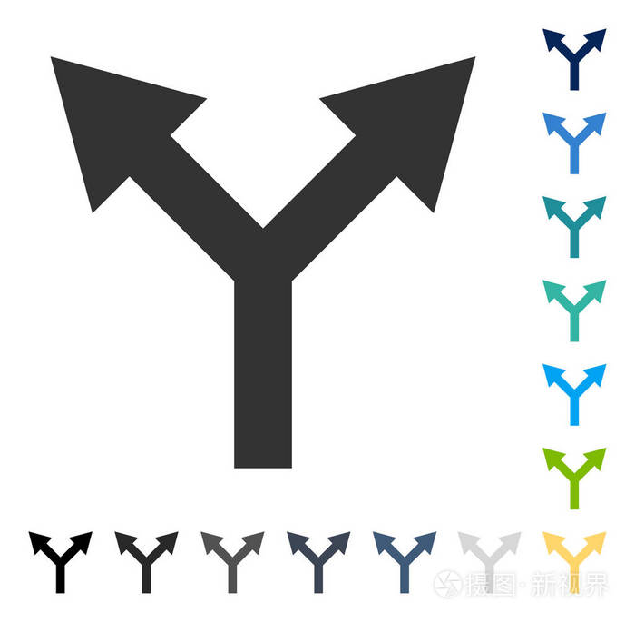 分叉箭头矢量图标插画-正版商用图片014qrt-摄图新视界
