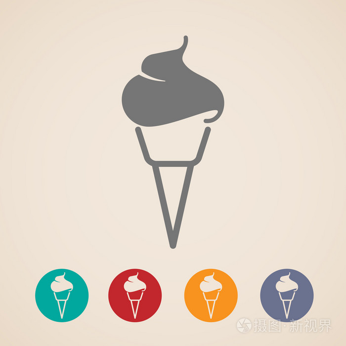 矢量冰淇淋图标插画-正版商用图片097box-摄图新视界