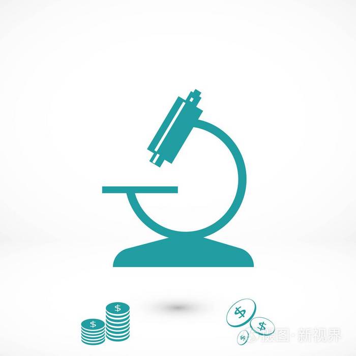 显微镜图标矢量，平面设计最佳矢量图标插画-正版商用图片09d1tp-摄图新视界