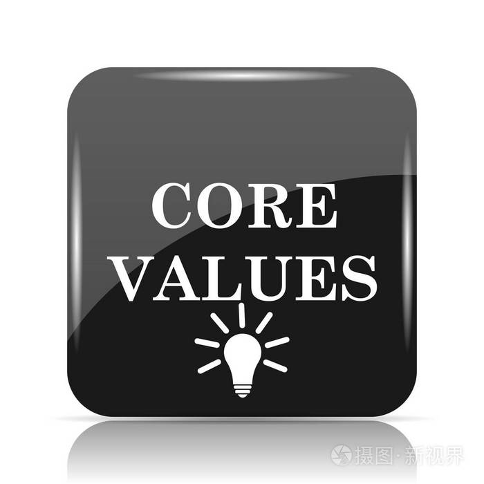 核心值图标。白色背景上的互联网按钮照片-正版商用图片09o19u-摄图新视界