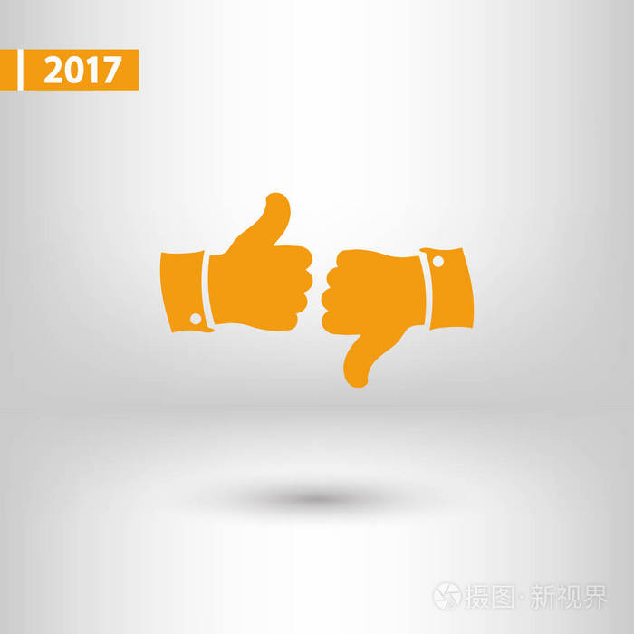 大拇指矢量图的图标。平面设计风格插画-正版商用图片0fo1ah-摄图新视界