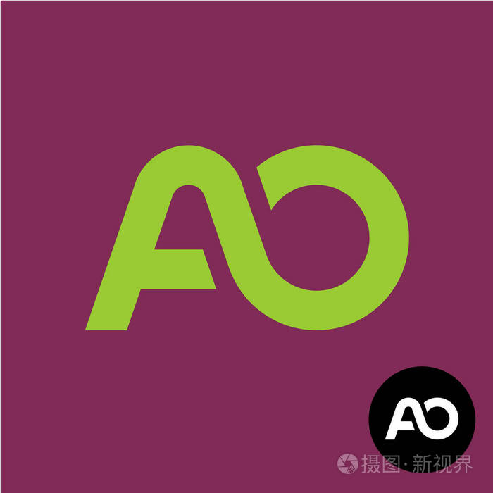 字母 Ao 字母。A 和 O 徽标插画-正版商用图片0g5mao-摄图新视界