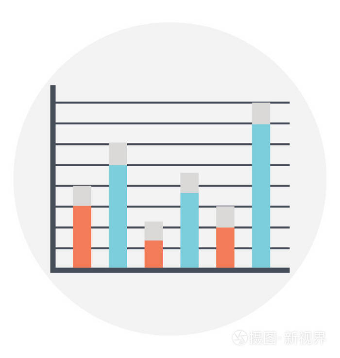 条形图或条形图分析平面矢量图标插画-正版商用图片0new58-摄图新视界