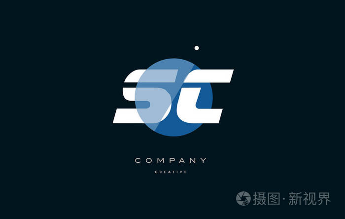 sc s c 蓝色白色圈大字体字母公司信徽标插画-正版商用图片0nlcs8-摄图新视界