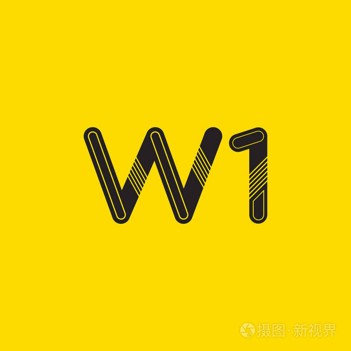 字母与数字的 W1 徽标插画-正版商用图片0o2uns-摄图新视界