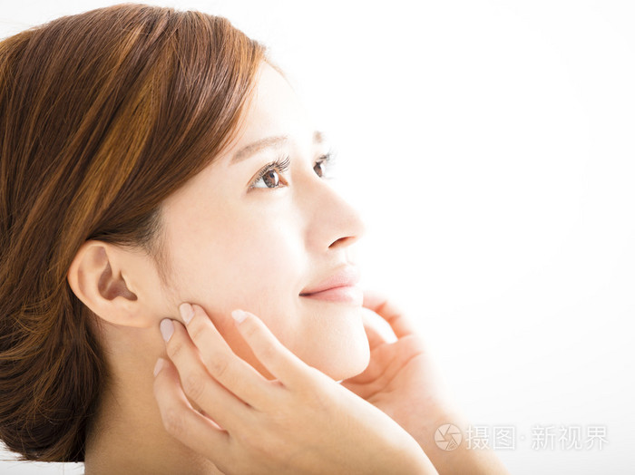 美丽年轻的亚洲女人脸特写照片 正版商用图片0o35m4 摄图新视界