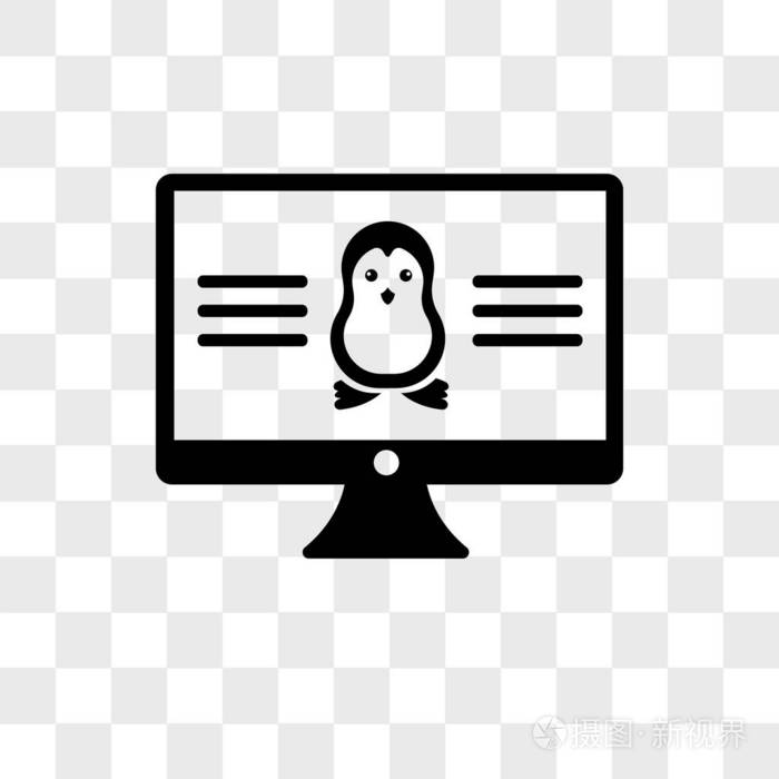 在透明 backgr 上隔离的计算机屏幕 Linux 矢量图标插画-正版商用图片0sxxic-摄图新视界