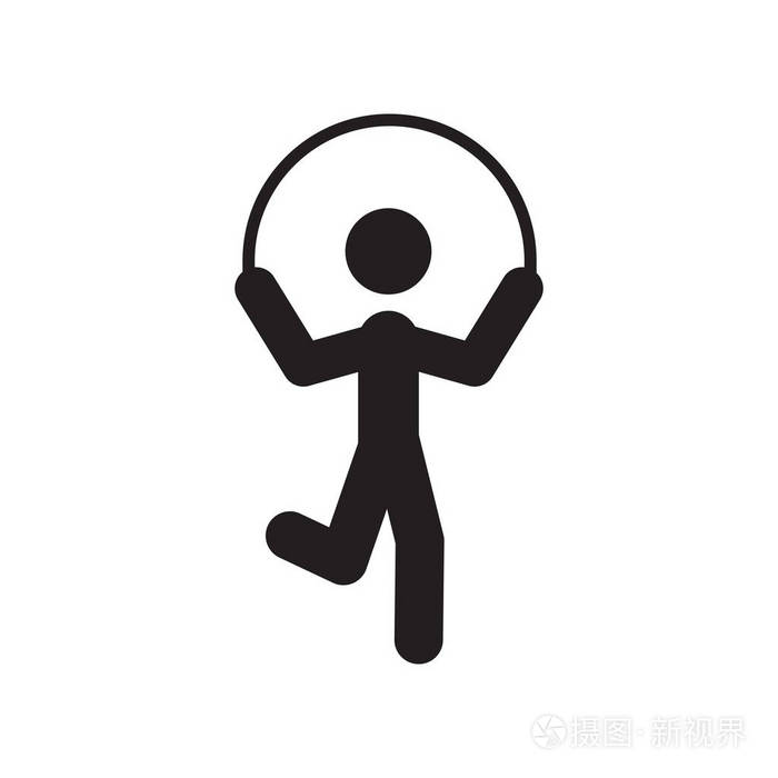 跳绳人图标。时尚跳绳人标志概念的白色背景从人收藏。适用于 web 应用移动应用和打印媒体插画-正版商用图片0tfftg-摄图新视界
