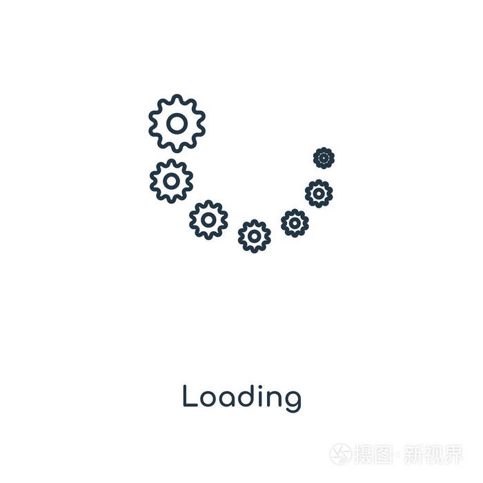 加载图标在时尚的设计风格。加载图标隔离在白色背景。加载矢量图标简单和现代平面符号为网站, 移动, 标志, 应用程序, ui。加载插画-正版商用 ...