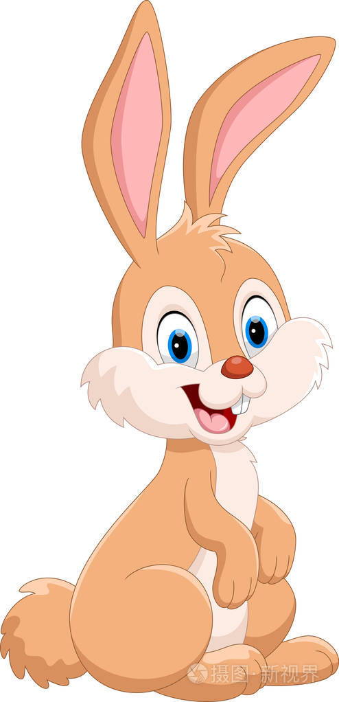 可爱的卡通小兔子插画-正版商用图片0v9unx-摄图新视界