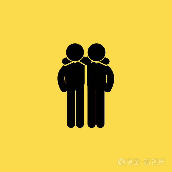 朋友拥抱图标图孤立的矢量标志符号插画-正版商用图片0wcd8m-摄图新视界