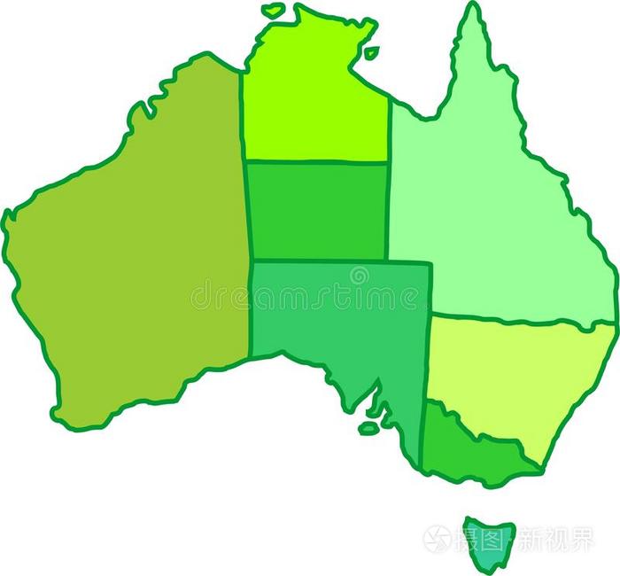澳大利亚地图插画-正版商用图片0wqlmd-摄图新视界
