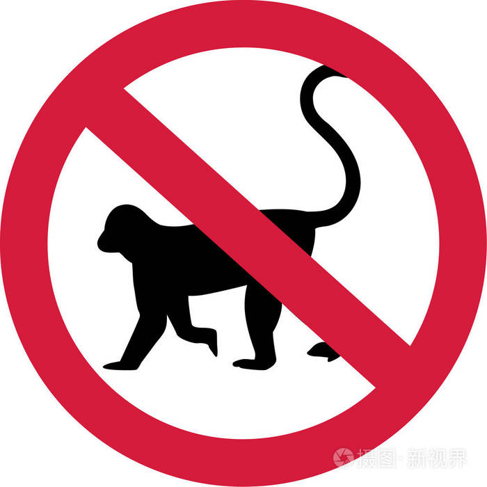 禁止向量的猴子插画-正版商用图片0wy9c4-摄图新视界