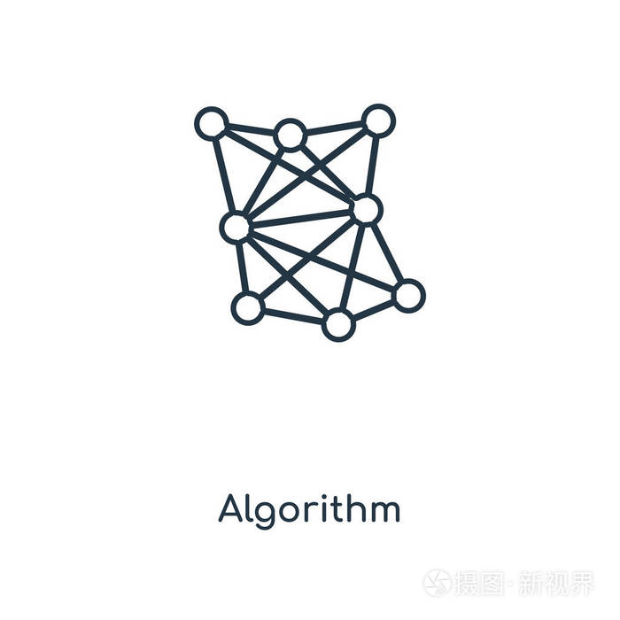 算法图标在时尚的设计风格。 算法图标隔离在白色背景上。 算法矢量图标简单现代平面符号为网站移动标志应用程序UI。 算法图标矢量插插画-正版商用 ...