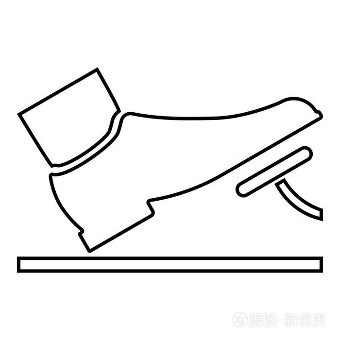 脚踏踏板，油门踏板，刹车踏板，汽车服务概念图标，黑色矢量插图，平面风格，简单的图像轮廓。插画-正版商用图片14lsfb-摄图新视界
