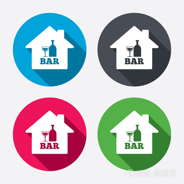 酒吧或酒馆标志图标插画-正版商用图片1k00lh-摄图新视界
