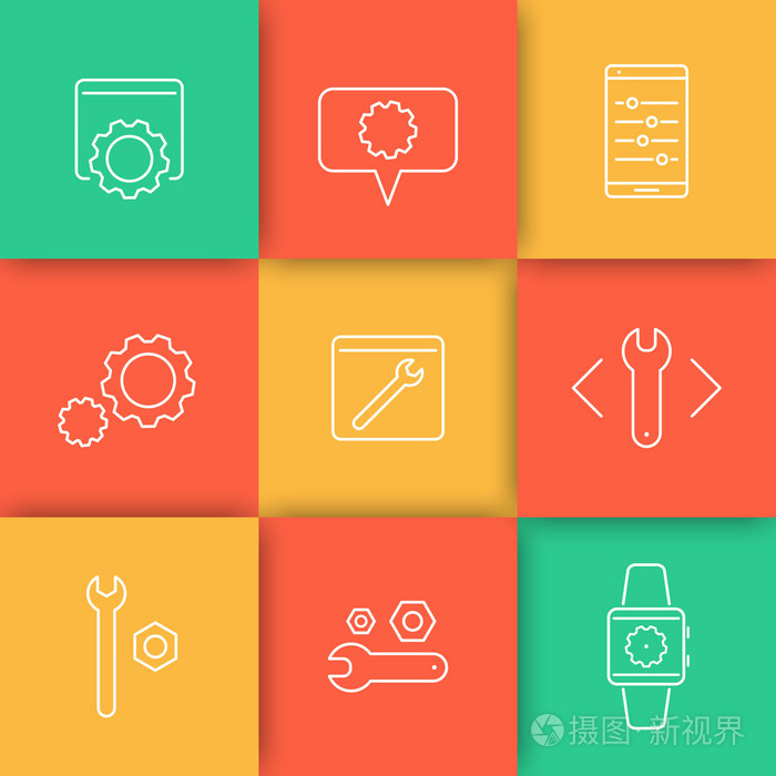 设置配置首选项行图标方格插画-正版商用图片1kll76-摄图新视界