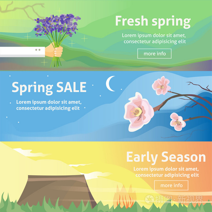 春天 baners 设置。矢量 eps 10插画-正版商用图片1mmxdu-摄图新视界