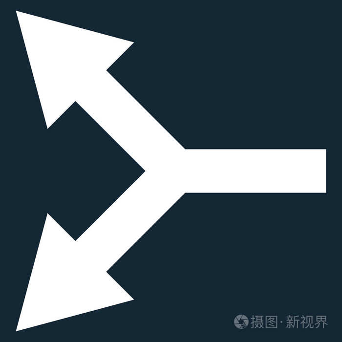 分叉箭头左平面矢量图标插画-正版商用图片1n0fxl-摄图新视界