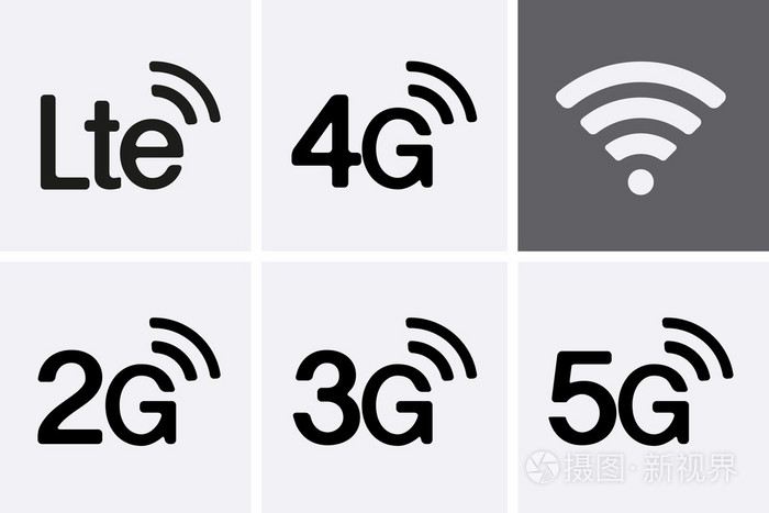 Lte 2g 3g 4g 和 5g 技术图标符号插画-正版商用图片1pzn0h-摄图新视界