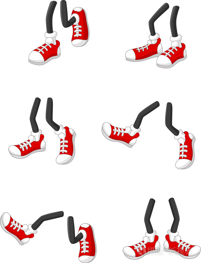 卡通在各个岗位的棒条腿走路的脚插画-正版商用图片1q1dbh-摄图新视界