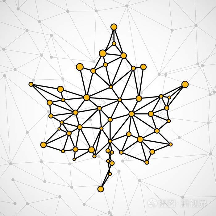 枫叶在抽象的几何形状。矢量插画-正版商用图片1q5kp5-摄图新视界