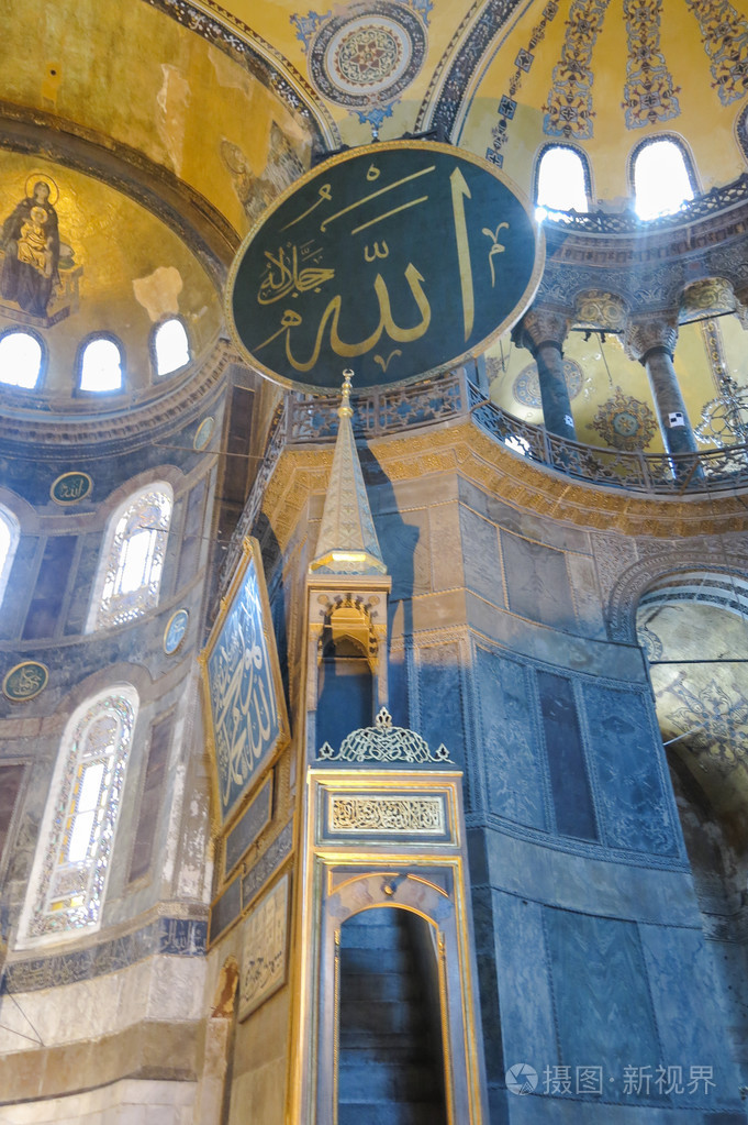 圣索非亚大教堂土耳其伊斯坦布尔的索菲亚内部照片-正版商用图片1q66tk-摄图新视界