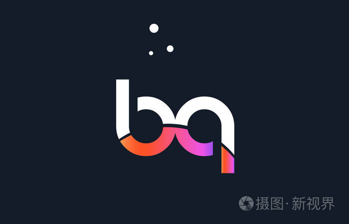 bq b q 粉色紫色白色蓝色字母字母标志图标模板插画-正版商用图片1rrqid-摄图新视界