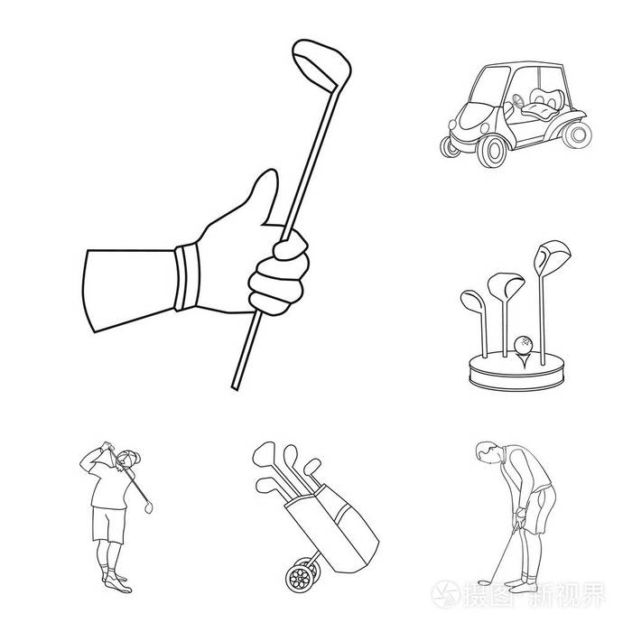 高尔夫简笔画 - 动态图库网